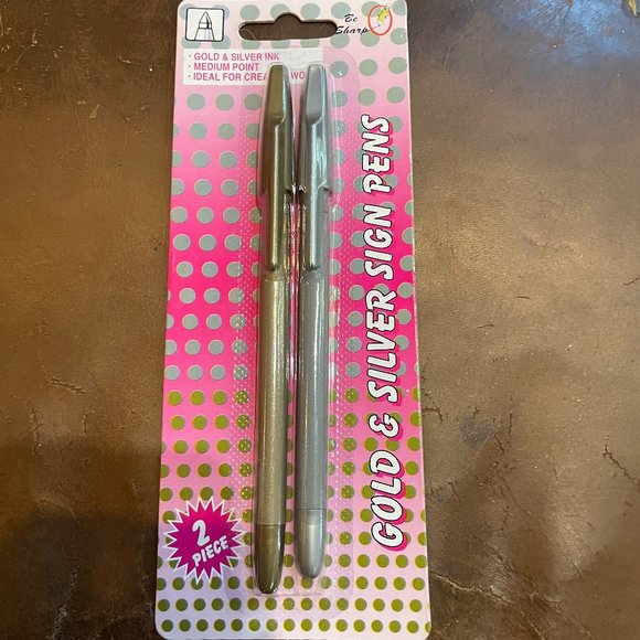 Office | Gold Silver Ink Medium Point Sign Pens Great For Creative Work ...